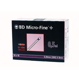 BD Micro-Fine U-100 Insulinspritzen 0,5ml (0,30 x 8,0 mm) 100 Stück